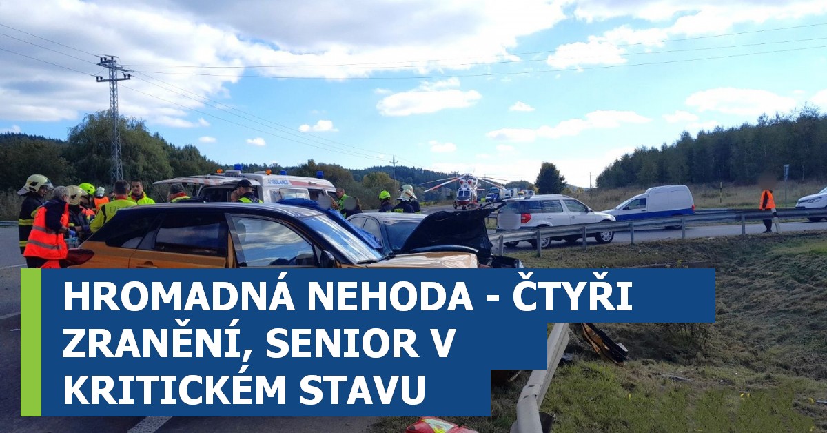 Hromadná nehoda - čtyři zranění, senior v kritickém stavu / Zprávy - Plzeňský kraj | REGIONPLZEN.CZ