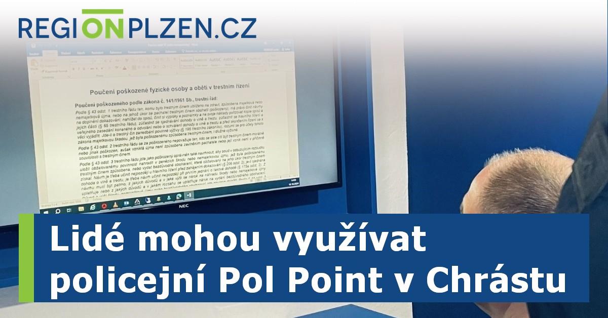 Lidé mohou využívat policejní Pol Point v Chrástu / Zprávy - Plzeňský ...